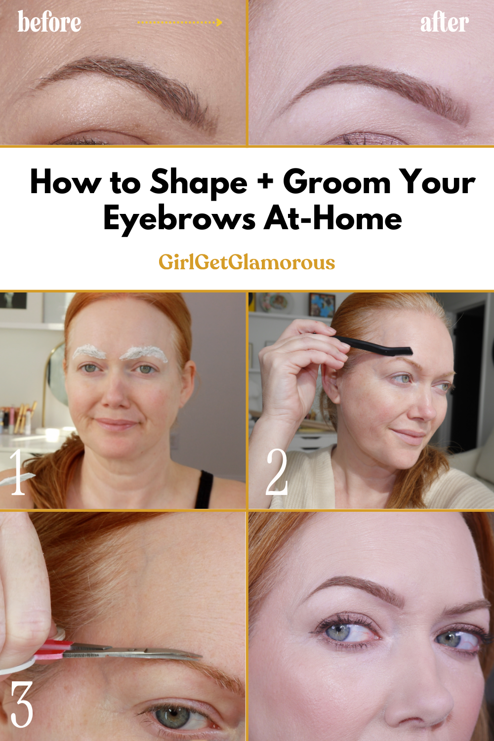 How To Shape Your Eyebrows At-Home | 3 Easy Tips • GirlGetGlamorous